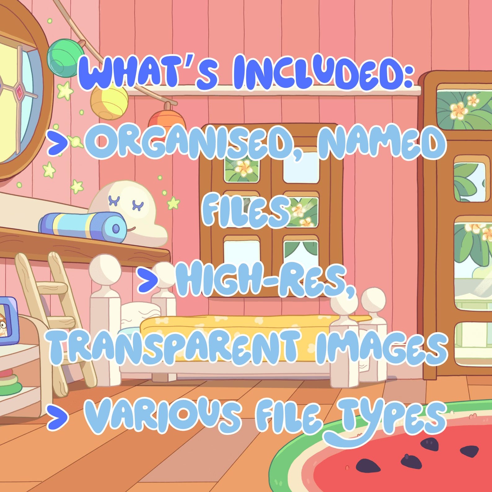 Bluey Characters, Backgrounds, Props, Fonts PNG SVG Bundle | Bluey Font ...