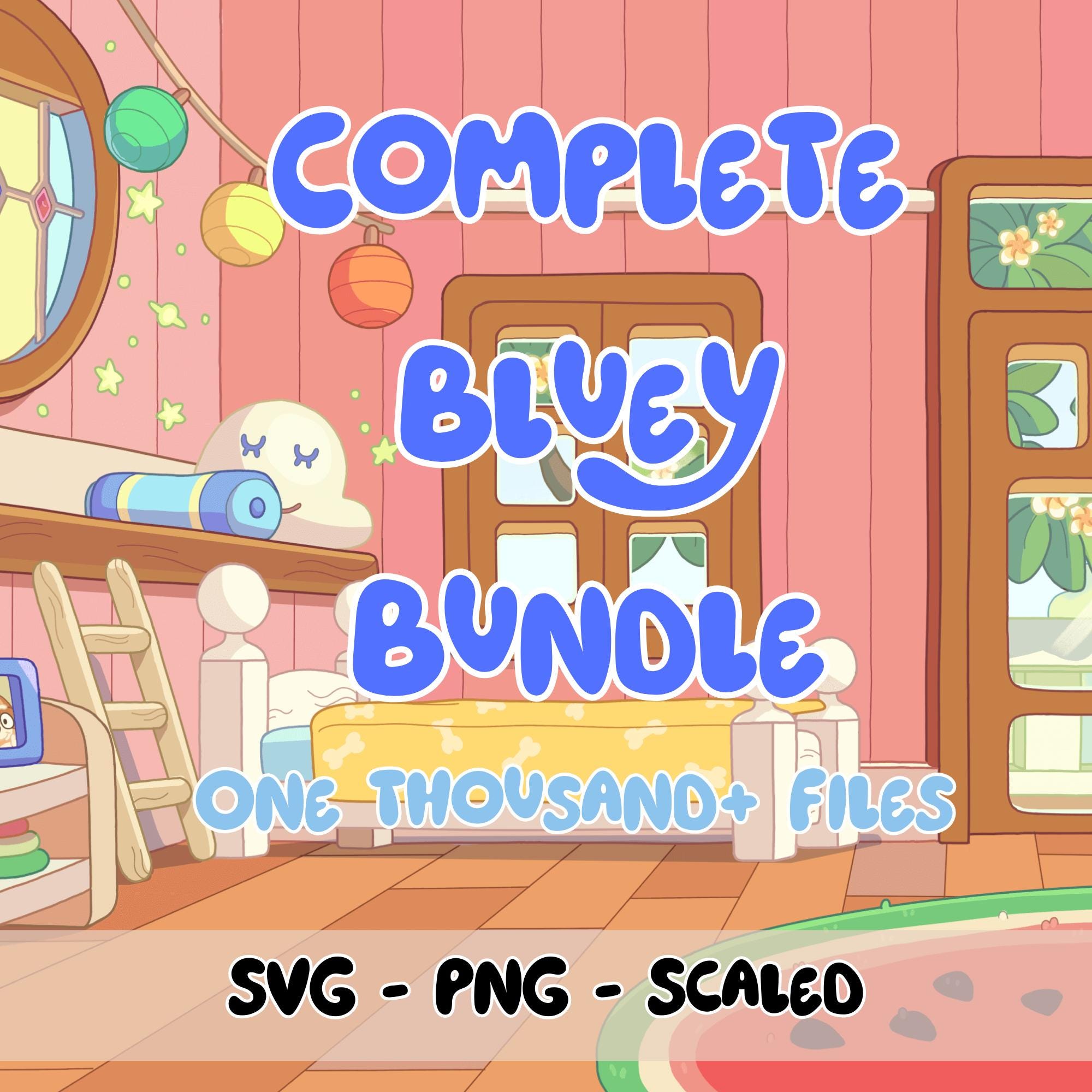 Bluey Characters, Backgrounds, Props, Fonts PNG SVG Bundle | Bluey Font ...