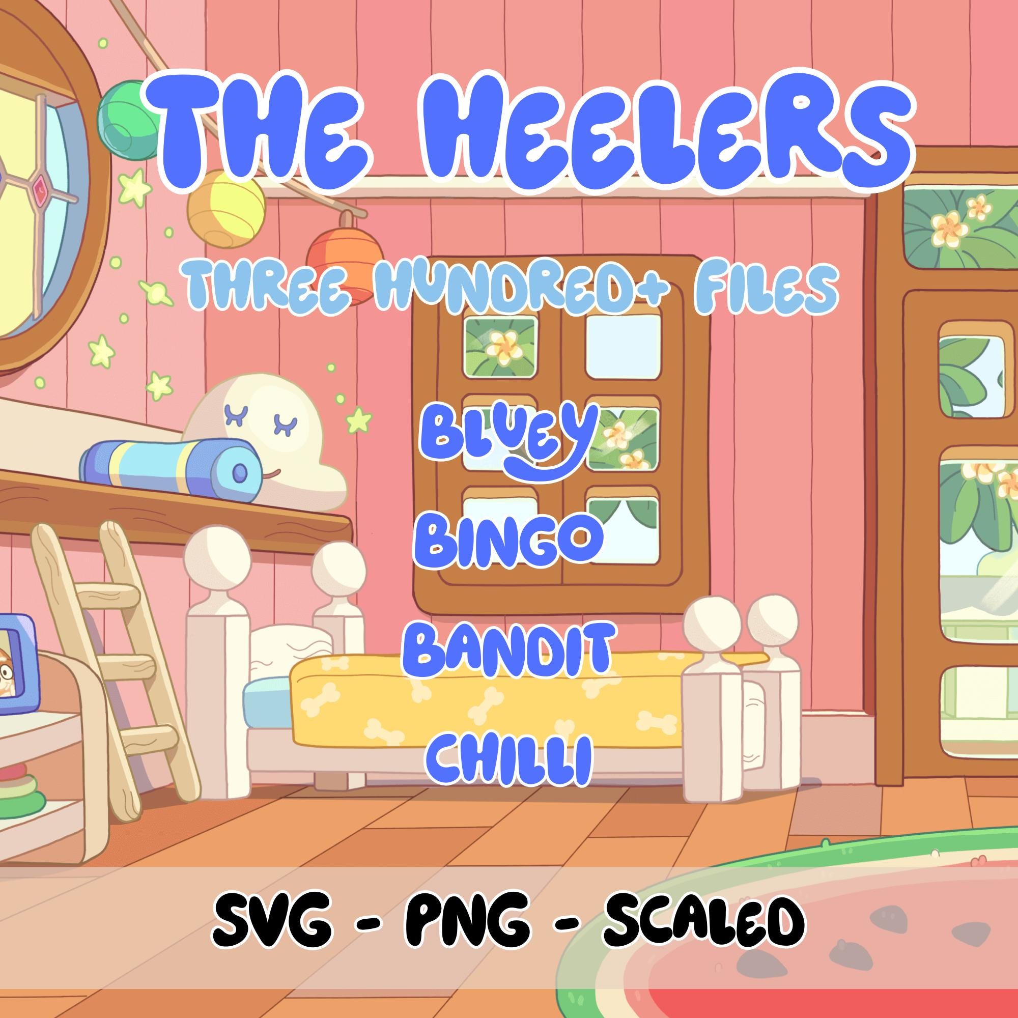 Bluey Characters, Backgrounds, Props, Fonts PNG SVG Bundle | Bluey Font ...