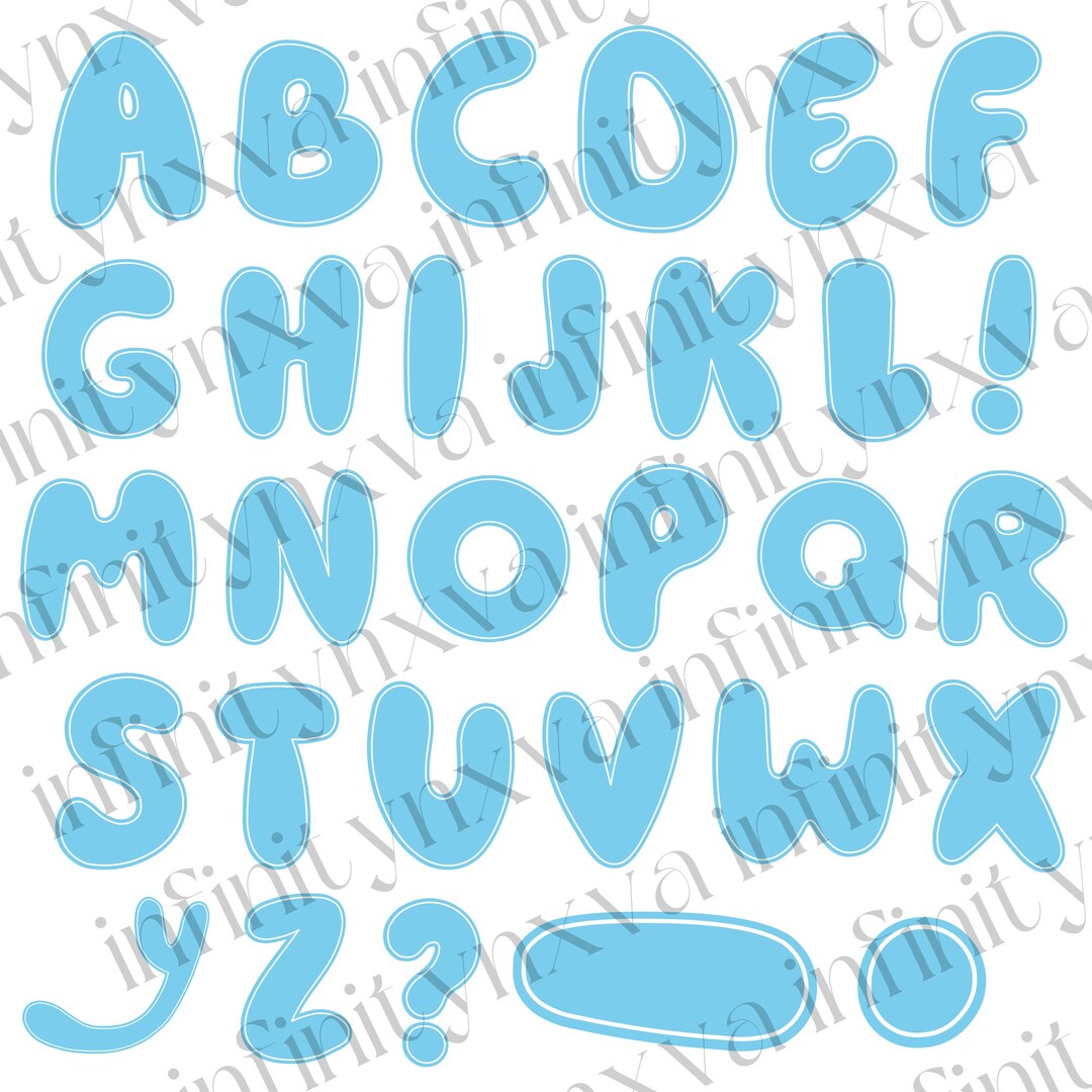 Bluey Font SVG PNG Customisable Alphabet Letters for Cricut Silhouette ...