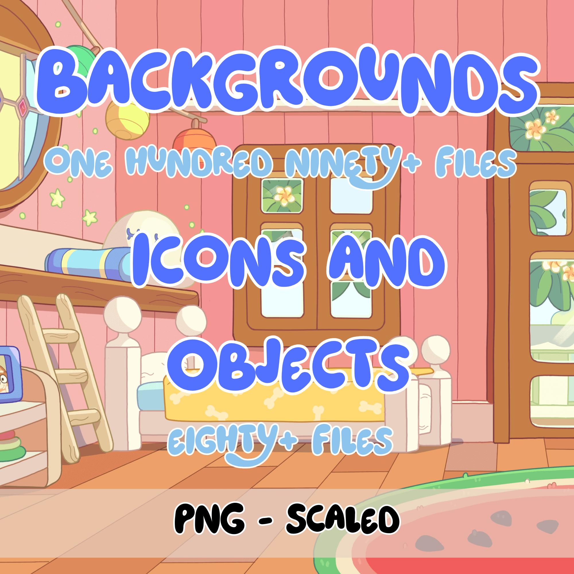 Bluey Characters, Backgrounds, Props, Fonts PNG SVG Bundle | Bluey Font ...