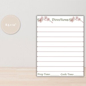 Recipe Card - US Letter Size, Printable Recipe Card - Etsy UK