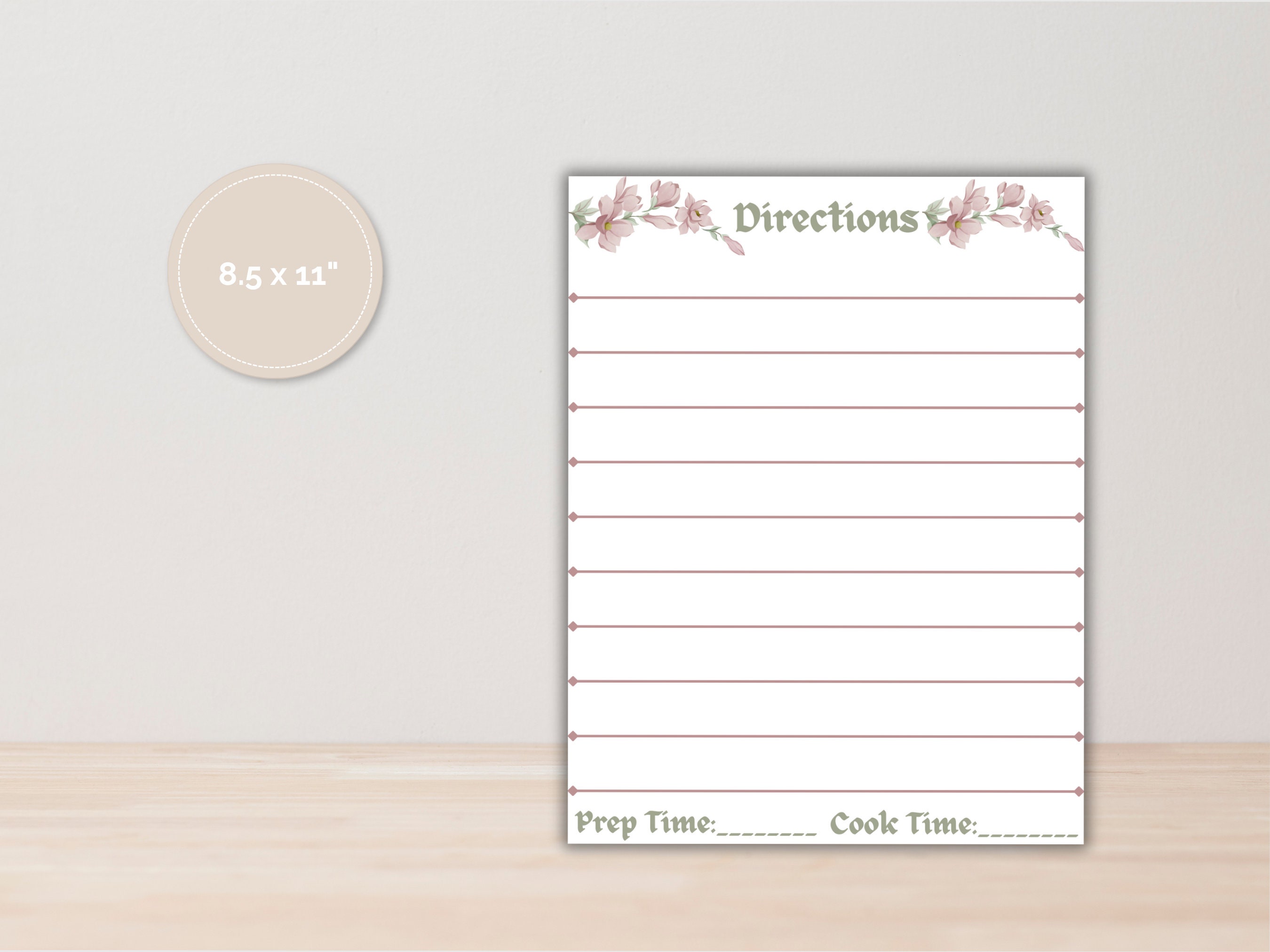 Recipe Card - US Letter Size, Printable Recipe Card - Etsy UK