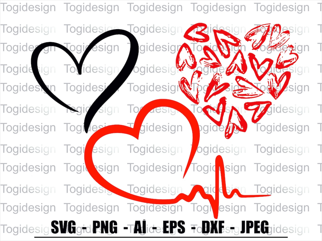 Heart Vector Sticker Clipart/3 Grains/ Svg, Png, Ai, Eps, Jpg, Dxf ...