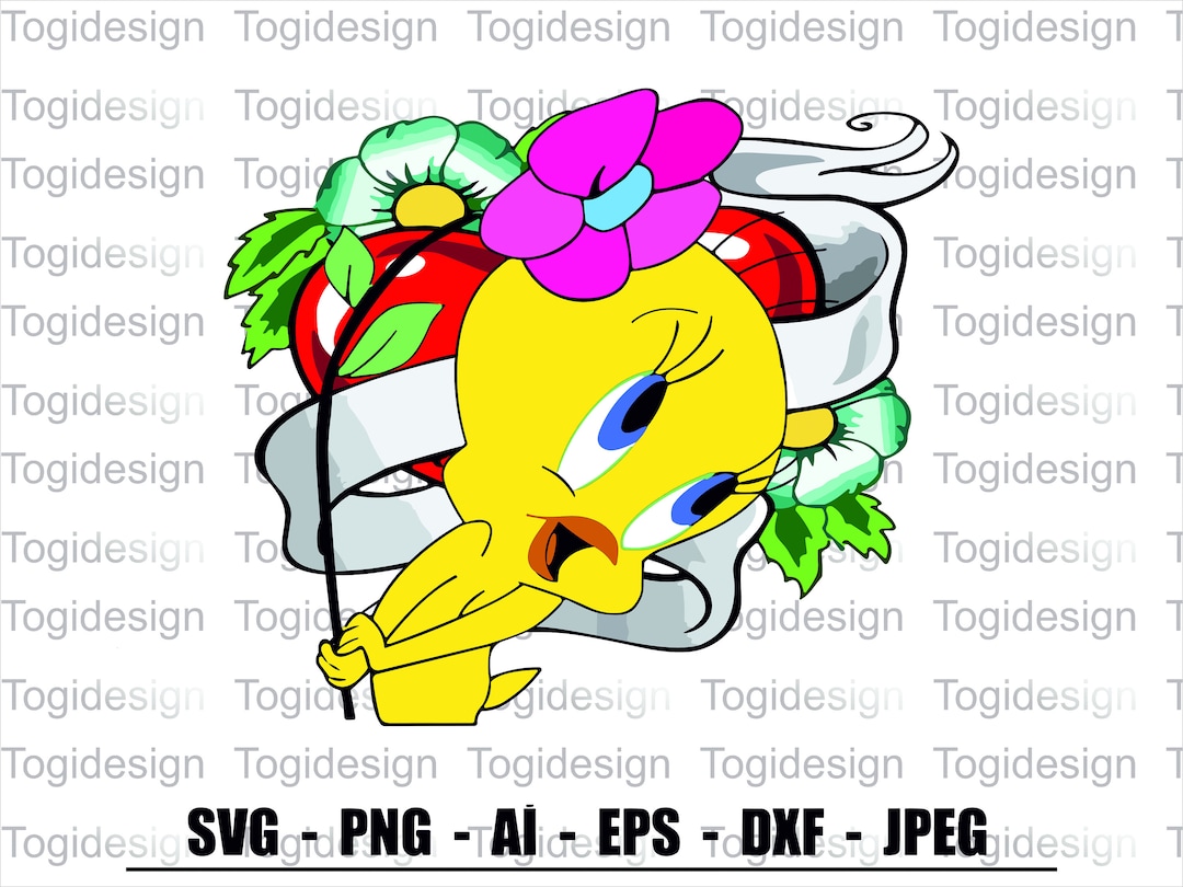 Tweety Vector, Sticker Clipart Svg, Png, Ai, Eps, Jpg Digital Download ...