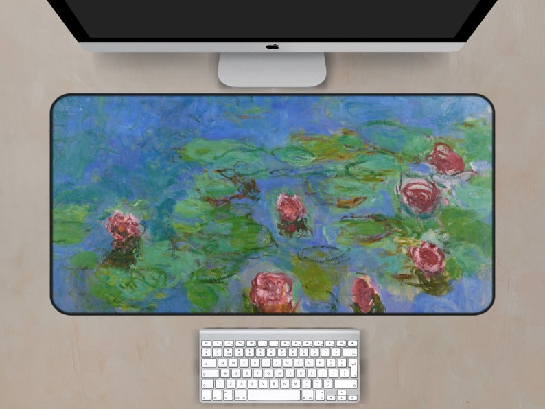 Water Lilies Desk Mat, Cloude Monet Art Desk Mat, Nature Lake Desk Mat ...