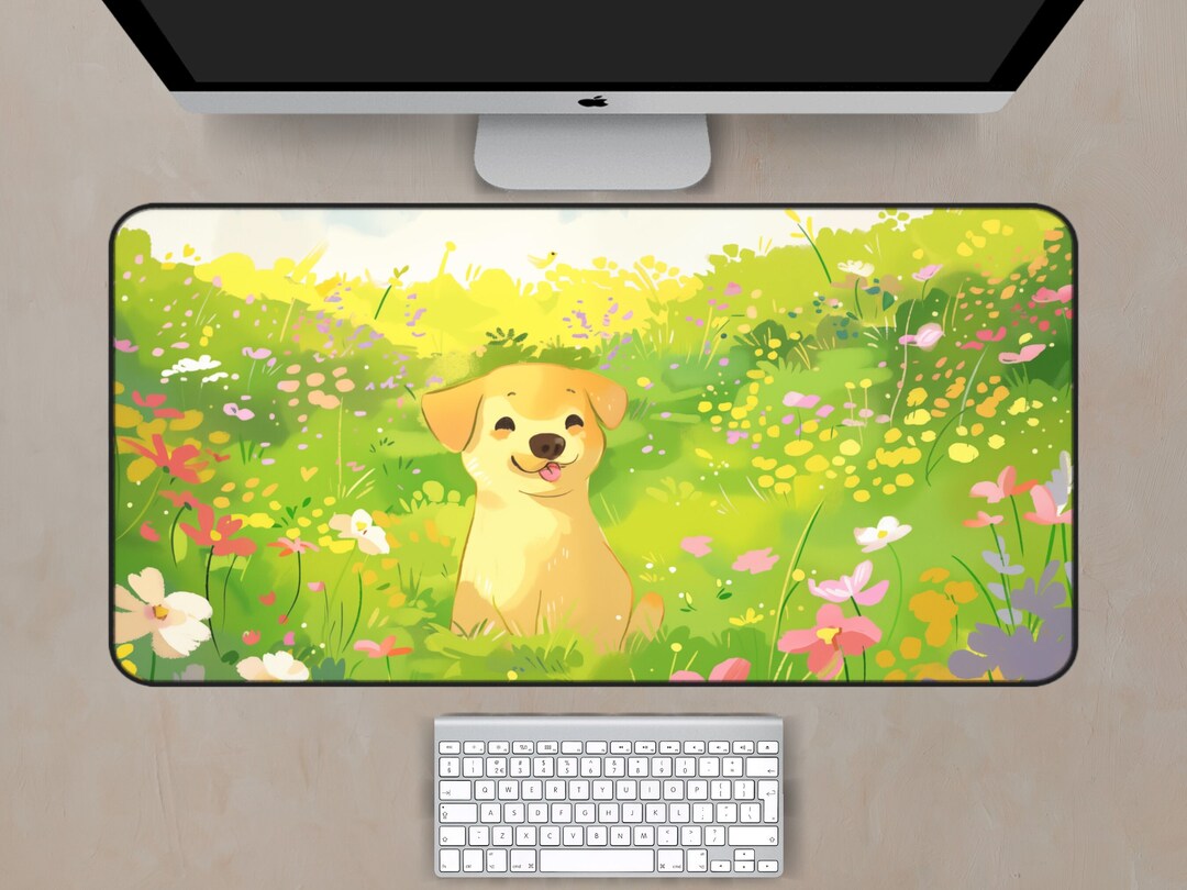 Cute Anime Dog Desk Mat, Kawaii Cartoon Dog Mousepad, Dog Mom Gift ...