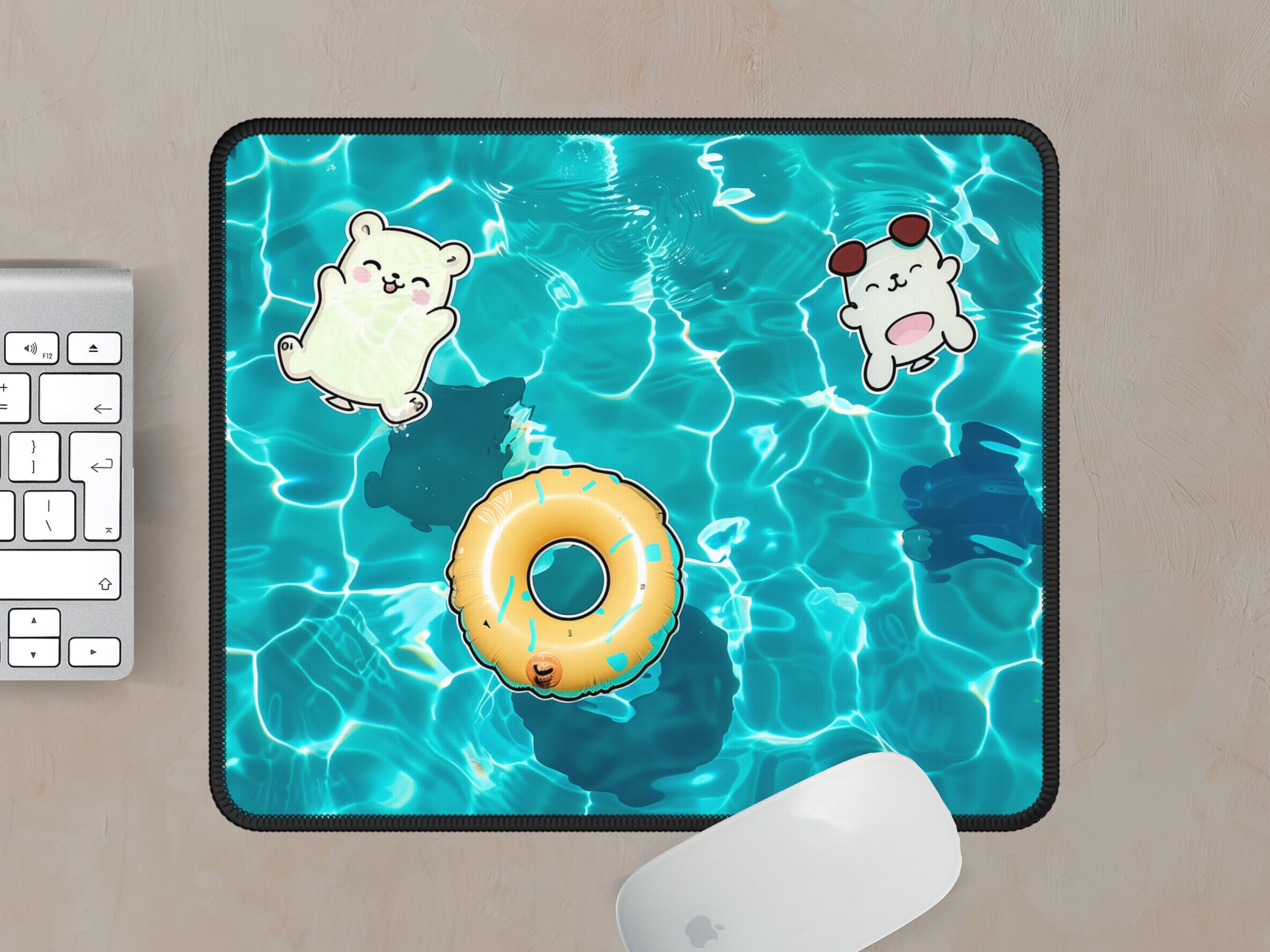Kawaii Pool Desk Mat, Pool Cartoon Desk Mat, Cute Anime Desk Mat, Cute ...