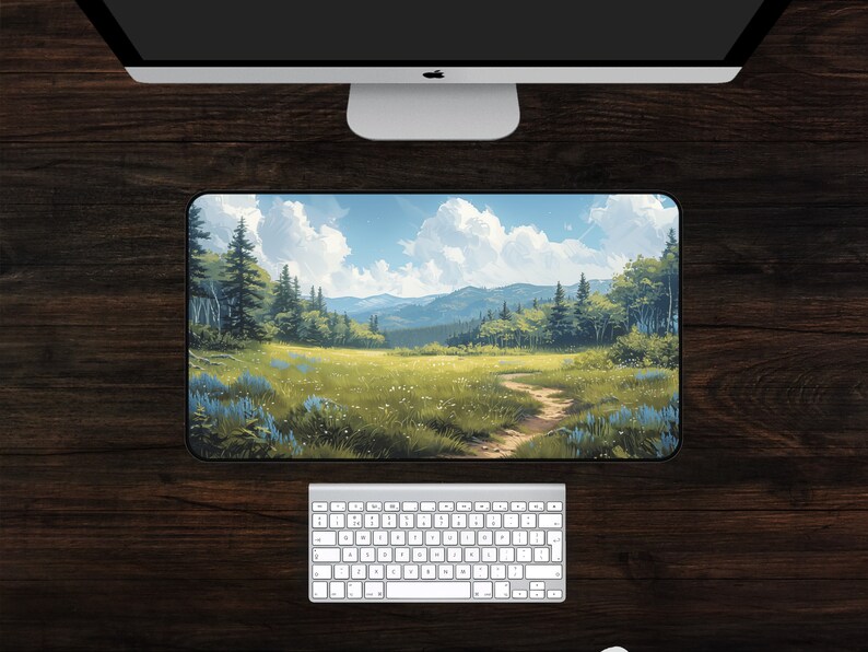 Mountain Landscape Desk Mat, Beautiful Nature Desk Mat, Cozy ...