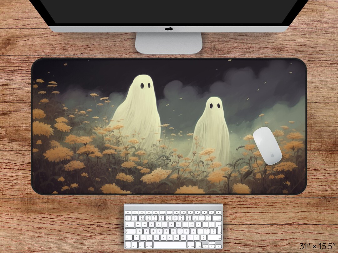 Cute Spooky Ghost Desk Mat, Aesthetic Ghost Desk Mat, Kawaii Gothic ...