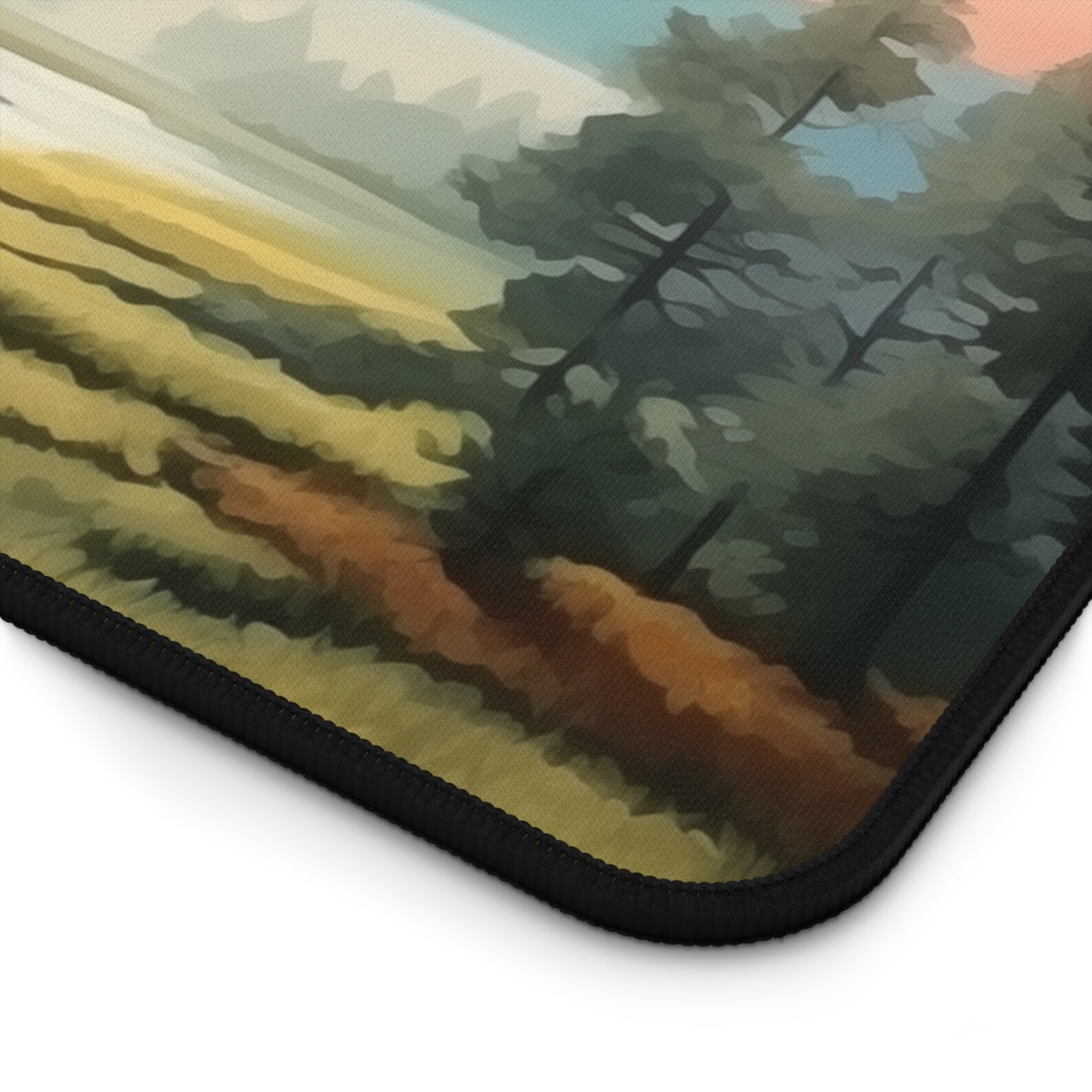 Nature Landscape Desk Mat, Watercolor Landscape Desk Mat, Large Nature ...