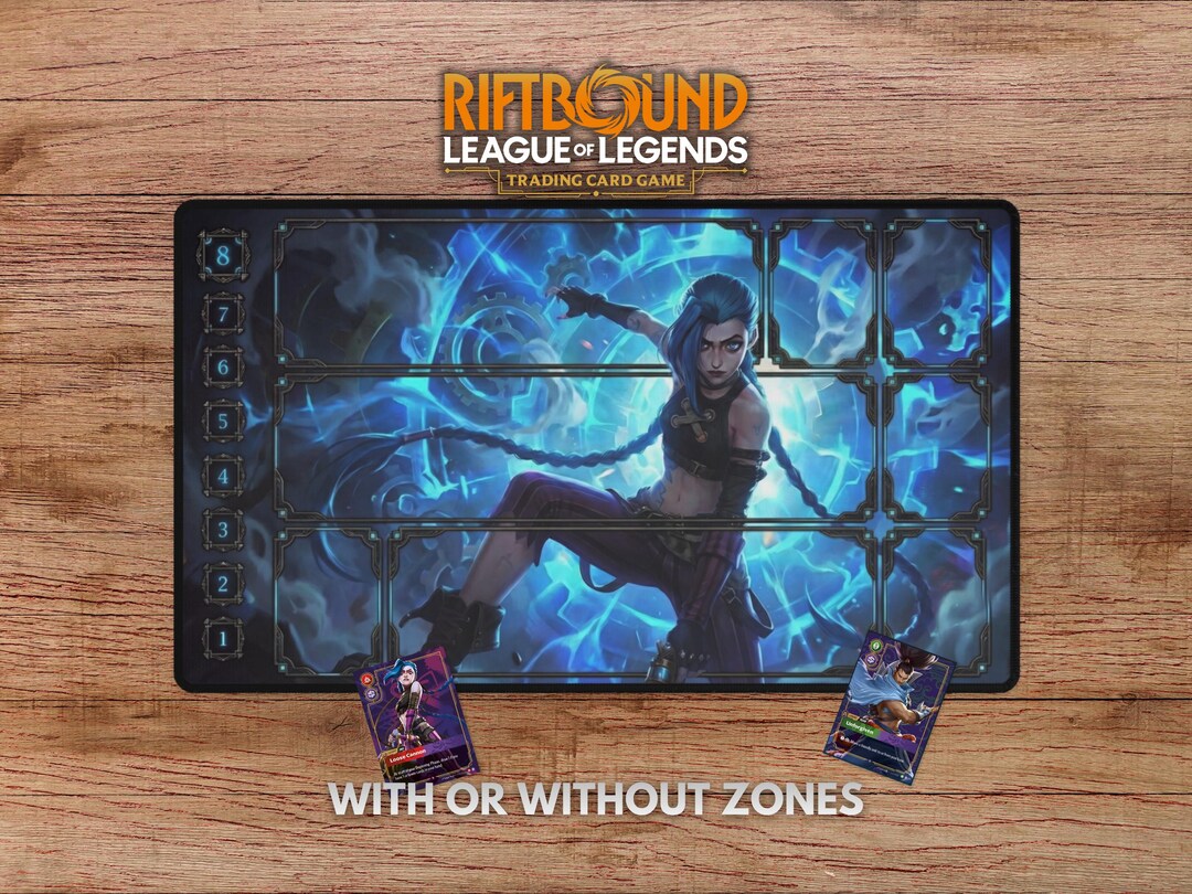 Jinx Playmat for Riftbound - With Themed Zones, Riftbound Playmat With ...
