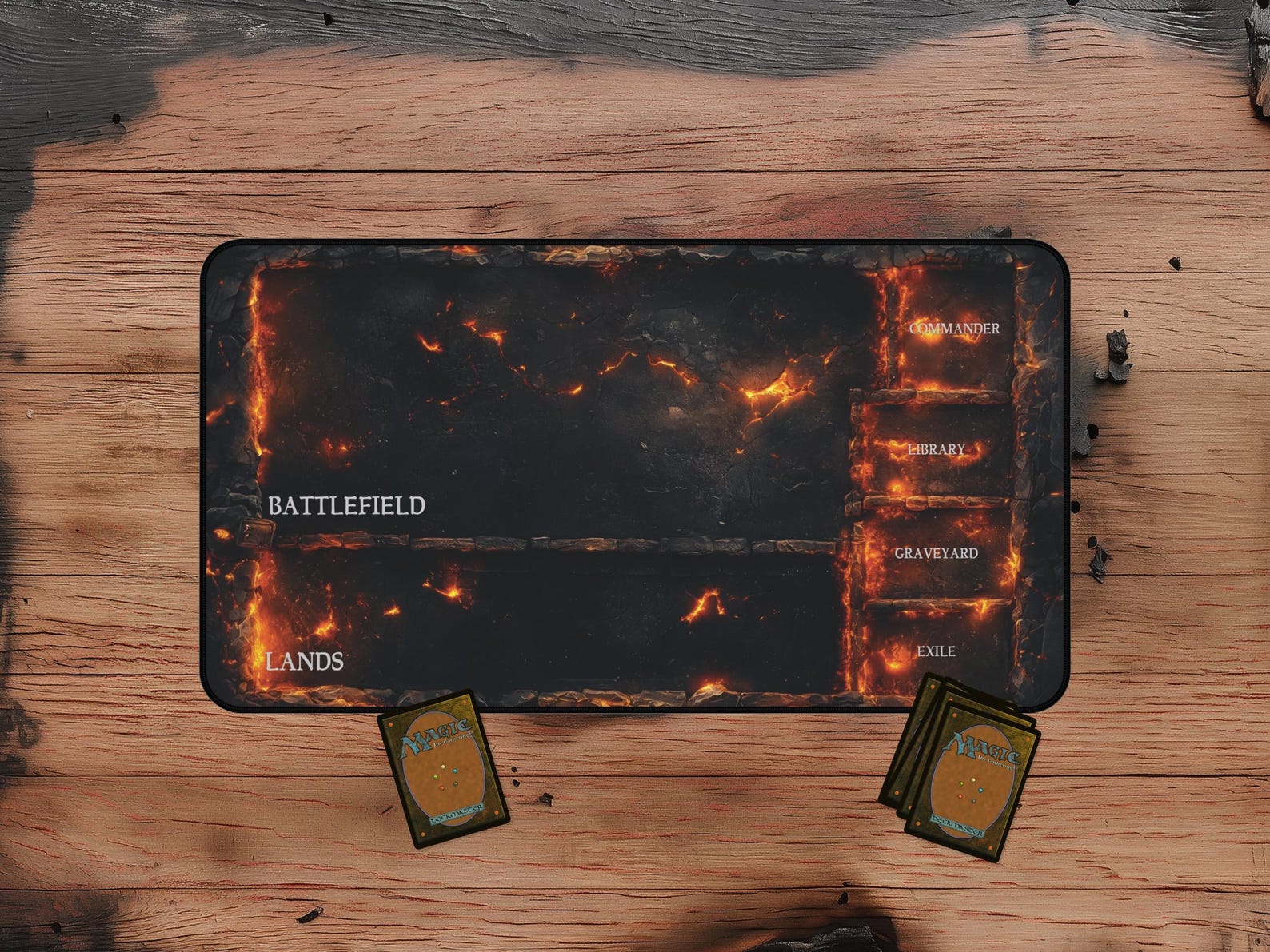 Ash and Flame Playmat, Fire Playmat for Magic the Gathering, MTG ...