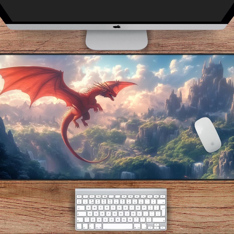 Red Dragon Mouse Pad - Etsy