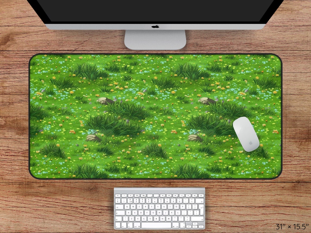 Anime Grass Desk Mat, Gaming Desk Mat for Anime Lovers, Aesthetic Desk ...