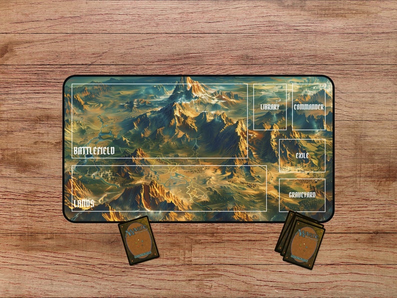 Fantasy Map MTG Playmat, Gaming Playmat, TCG Playmat With Zones ...