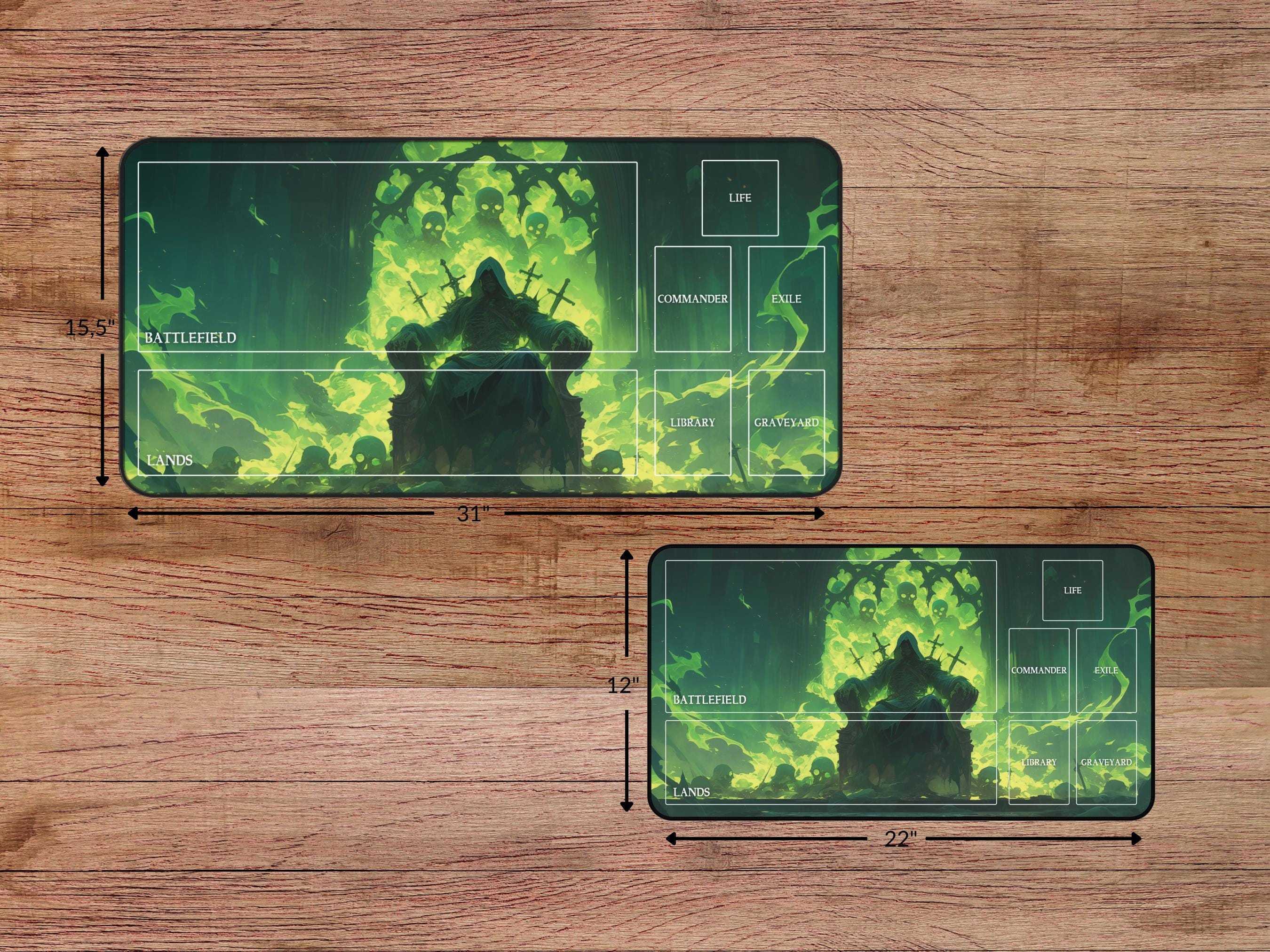 Epic Necromancer Playmat – MTG Playmat With Zones, Dark Fantasy Playmat ...