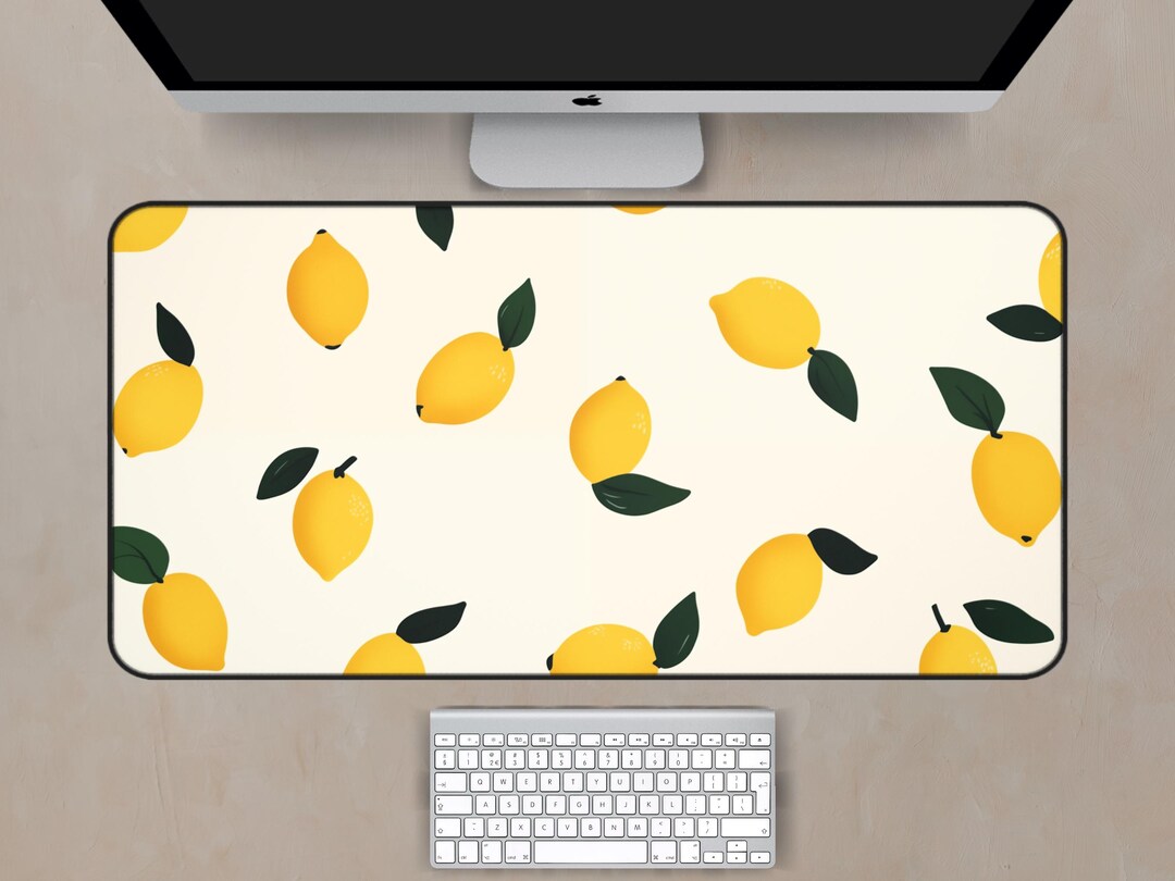 Lemon Desk Mat, Lemon Decor, Lemon Pattern Desk Mat, Lemon Mousepad ...