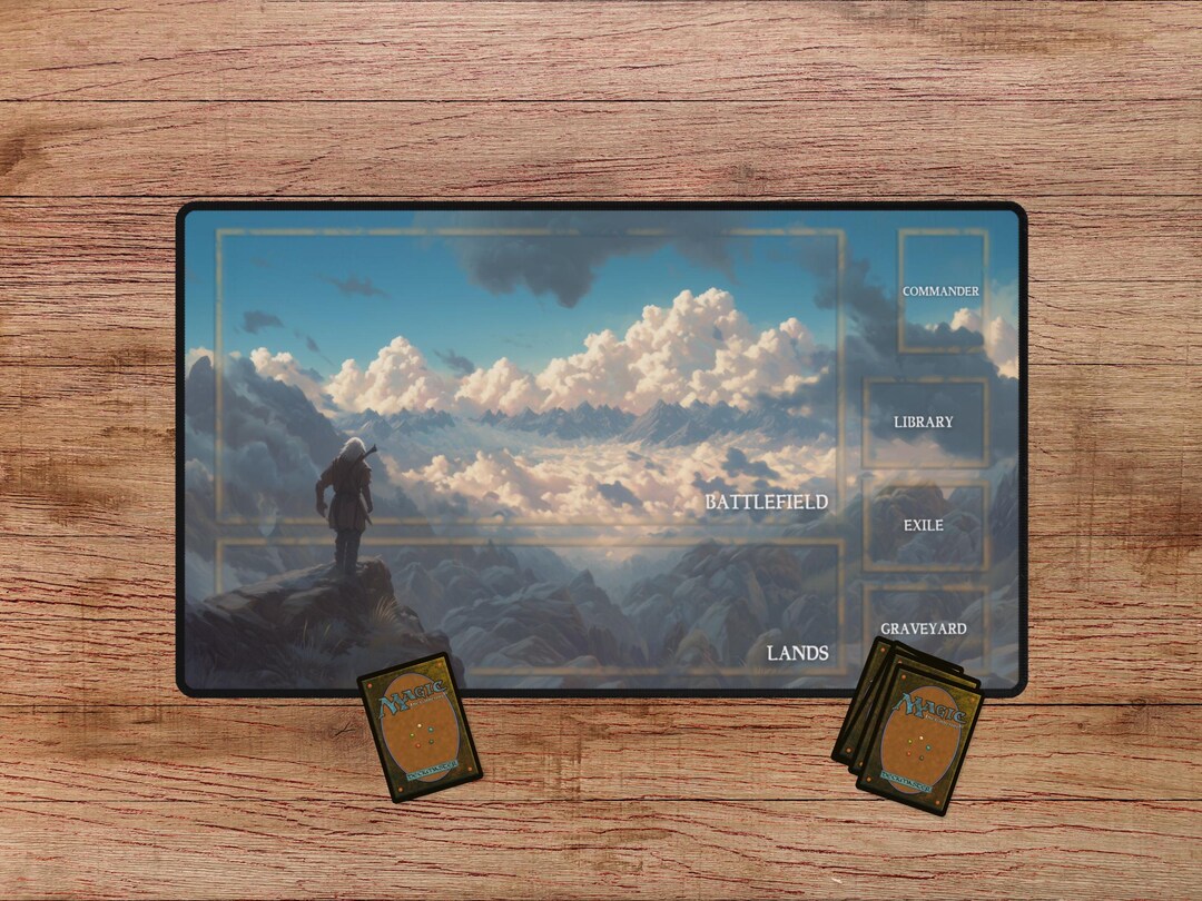 MTG Playmat With Zones – Fantasy Mountain Landscape | Commander Mat for ...