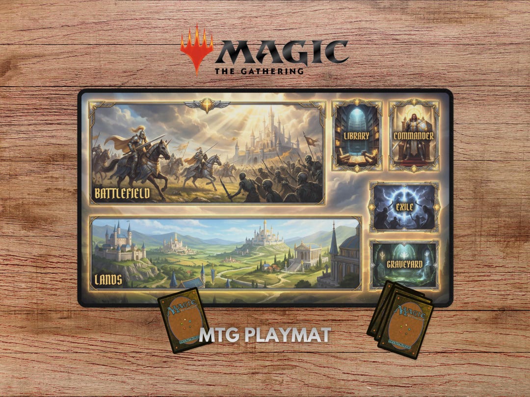 Divine Knight Playmat for MTG, Palain Playmat With Zones, Fantasy ...