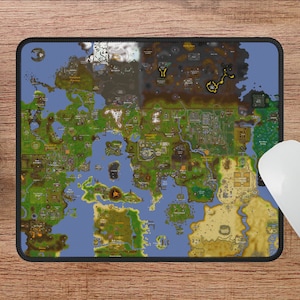 Old School Runescape Desk Mat, Runescape Map Desk Mat, Osrs Desk Mat ...