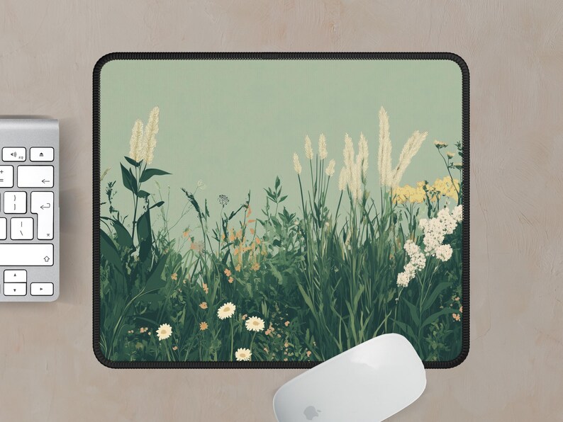 Sage Green Floral Desk Mat, Floral Desk Mat, Wildflower Desk Mat ...