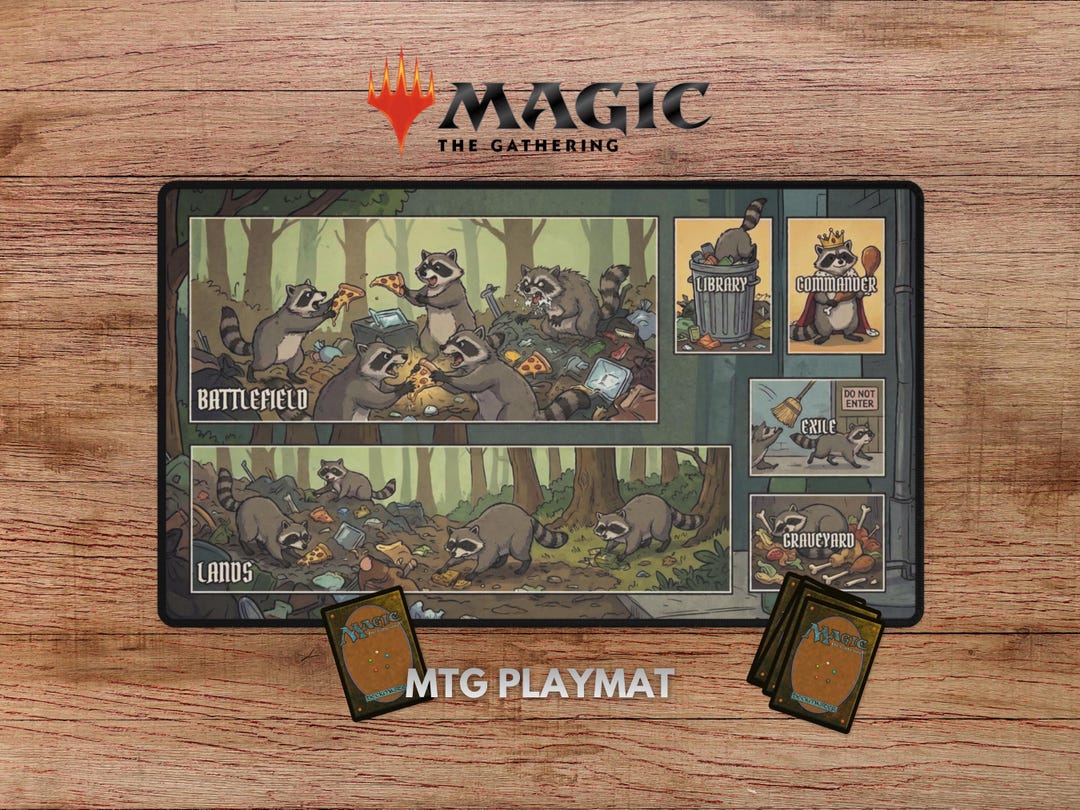 Trash Panda Playmat for MTG - Funny MTG Playmat, Playmat With Zones ...