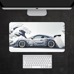 The Wave Racing Car Desk Mat, Ocean Wave Car Desk Mat, the Wave Car ...