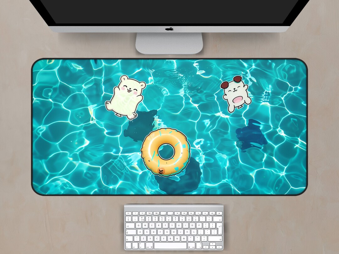 Kawaii Pool Desk Mat, Pool Cartoon Desk Mat, Cute Anime Desk Mat, Cute ...