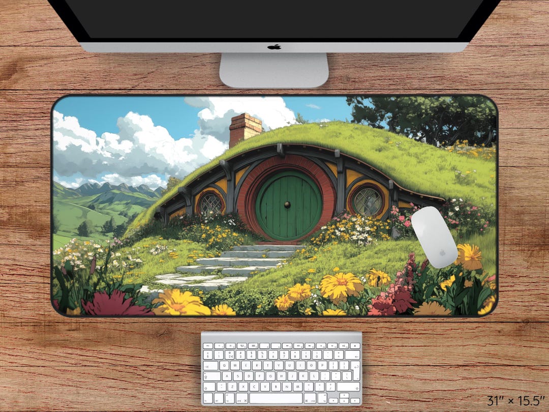 Hobbit Hole Desk Mat – Cozy Shire-inspired Mousepad for Fantasy and ...