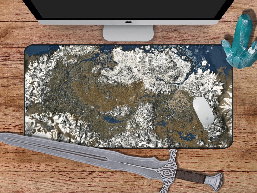 Skyrim Map Desk Mat HIGH-RES Skyrim Map, Skyrim Merch, Gift for Skyrim ...