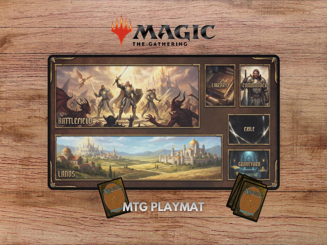 Paladin Playmat With Zones, Divine Playmat for MTG TCG, Magic the ...