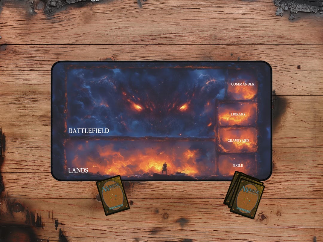 Fire Giant Playmat, Magic the Gathering Playmat With Zones, MTG Playmat ...