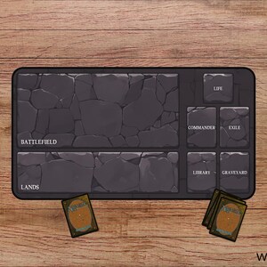 Dark Stone MTG Playmat – Magic the Gathering Mat With Zones – Fantasy ...