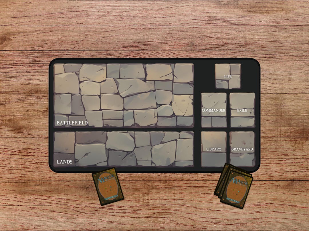 Stone Playmat for MTG & TCG - Playmat With Zones, Fantasy Playmat for ...