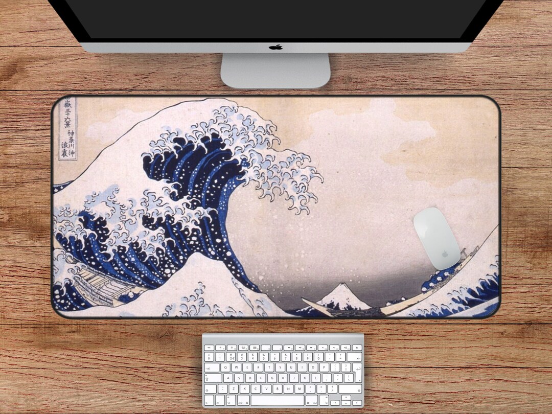 The Great Wave Desk Mat, Japanese Art Desk Mat, Ocean Desk Mat, the ...