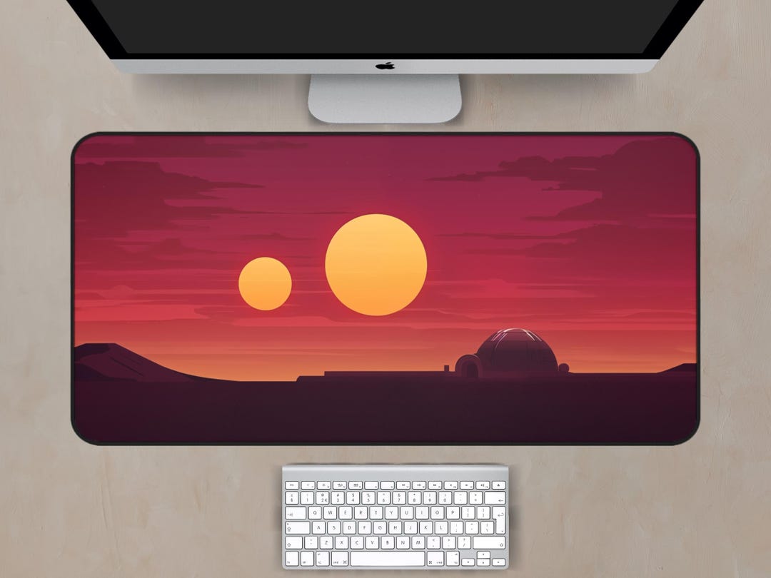 The Binary Sunset Desk Mat and Mouse Pad, Tatooine Desk Mat, Gaming ...