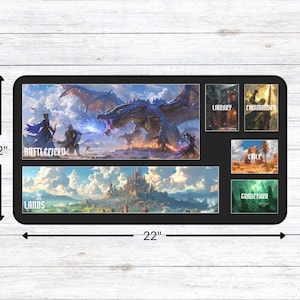 MTG Platmat With Zones, Fantasy Playmat for Magic the Gathering ...