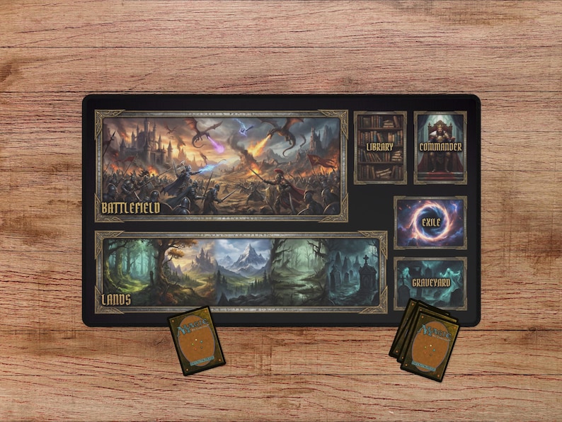 Zoned MTG Playmat - Fantasy Playmat With Zones, TCG Playmat, Magic the ...