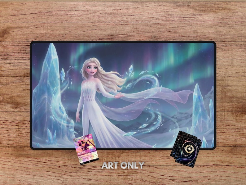 Frozen Elsa Lorcana Playmat - Themed Zones, Elsa Playmat for Lorcana ...