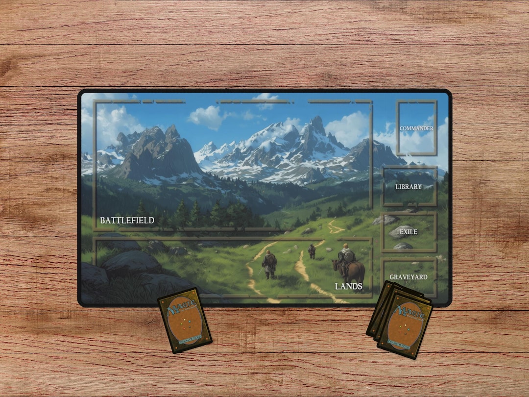 Adventure MTG Playmat With Zones: Fantasy Mountain Landscape - Etsy