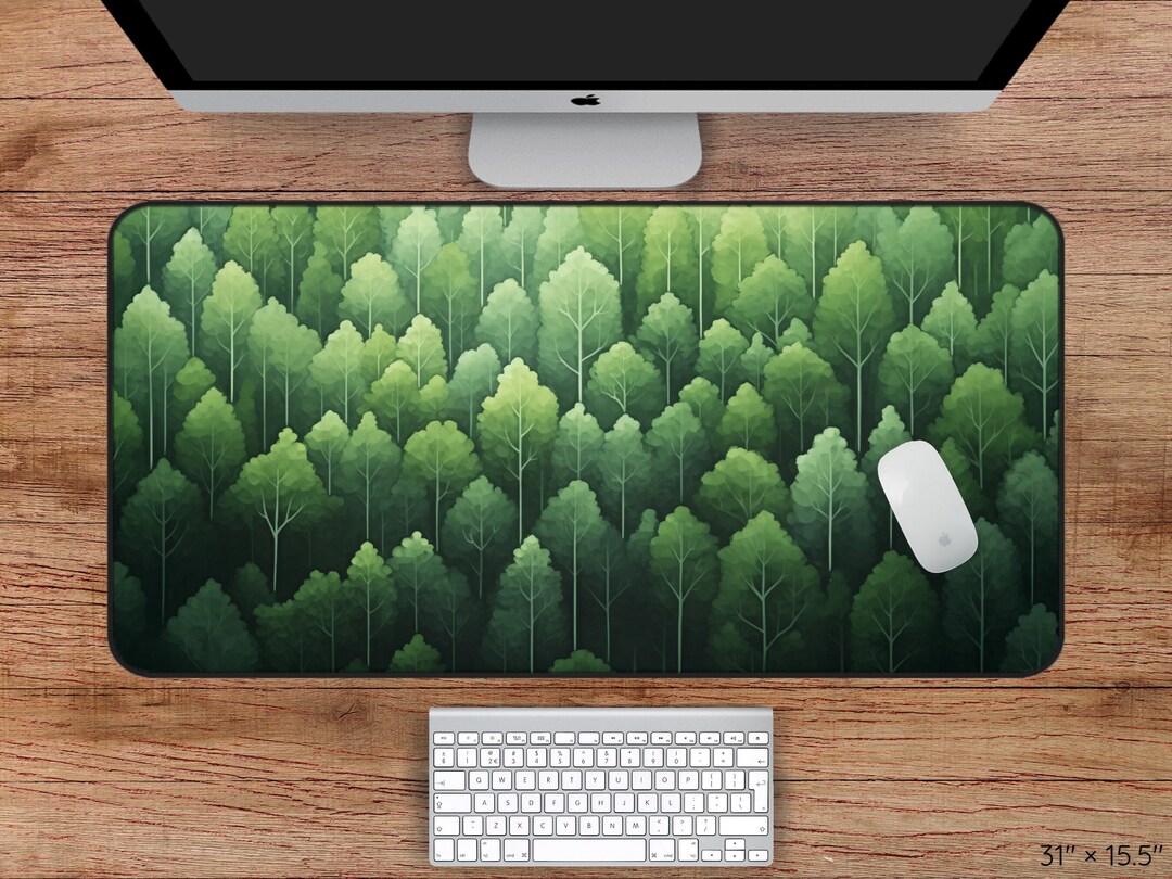 Green Forest Desk Mat, Nature Desk Mat for Gaming and Office ...