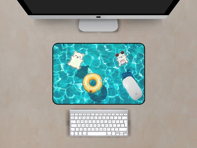 Kawaii Pool Desk Mat, Pool Cartoon Desk Mat, Cute Anime Desk Mat, Cute ...