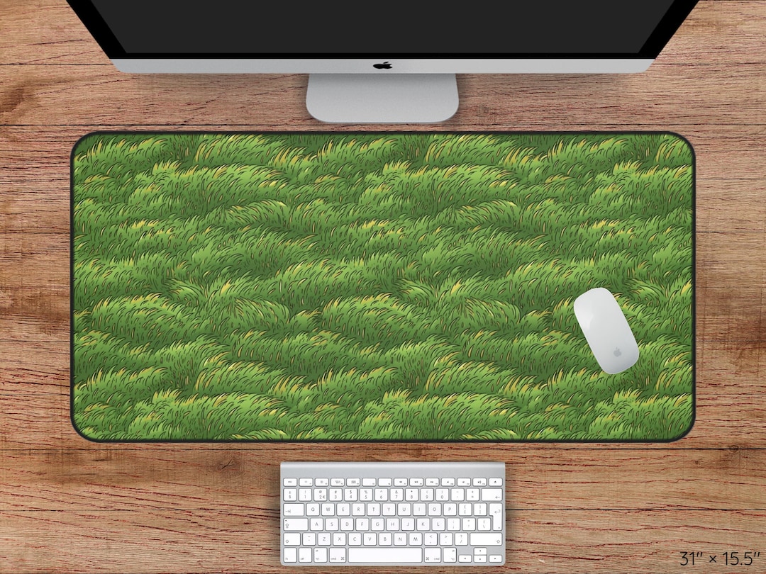 Green Grass Desk Mat, Sage Green Desk Mat Inspired by Anime Scenes ...