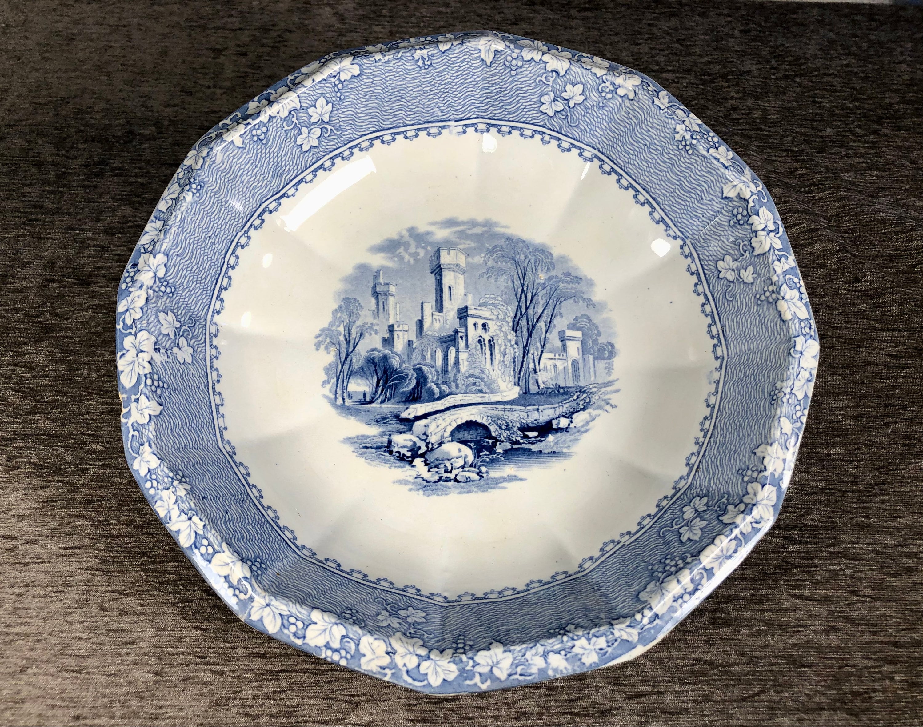 Antique John Alcock Cobridge Blue Priory Staffordshire UK Transferware ...