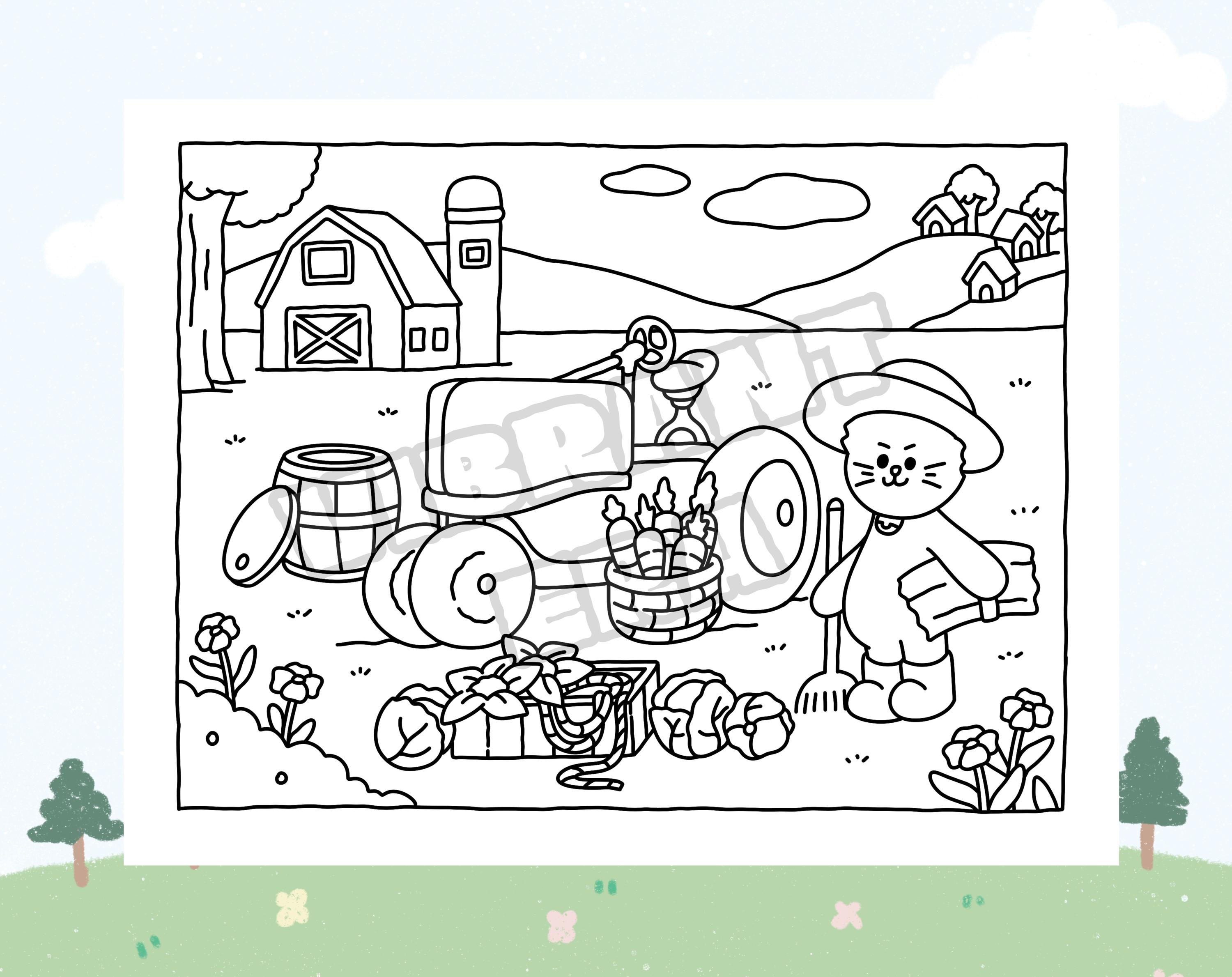 Farm Coloring Pages, Country Coloring Page, Simple Coloring Pages ...