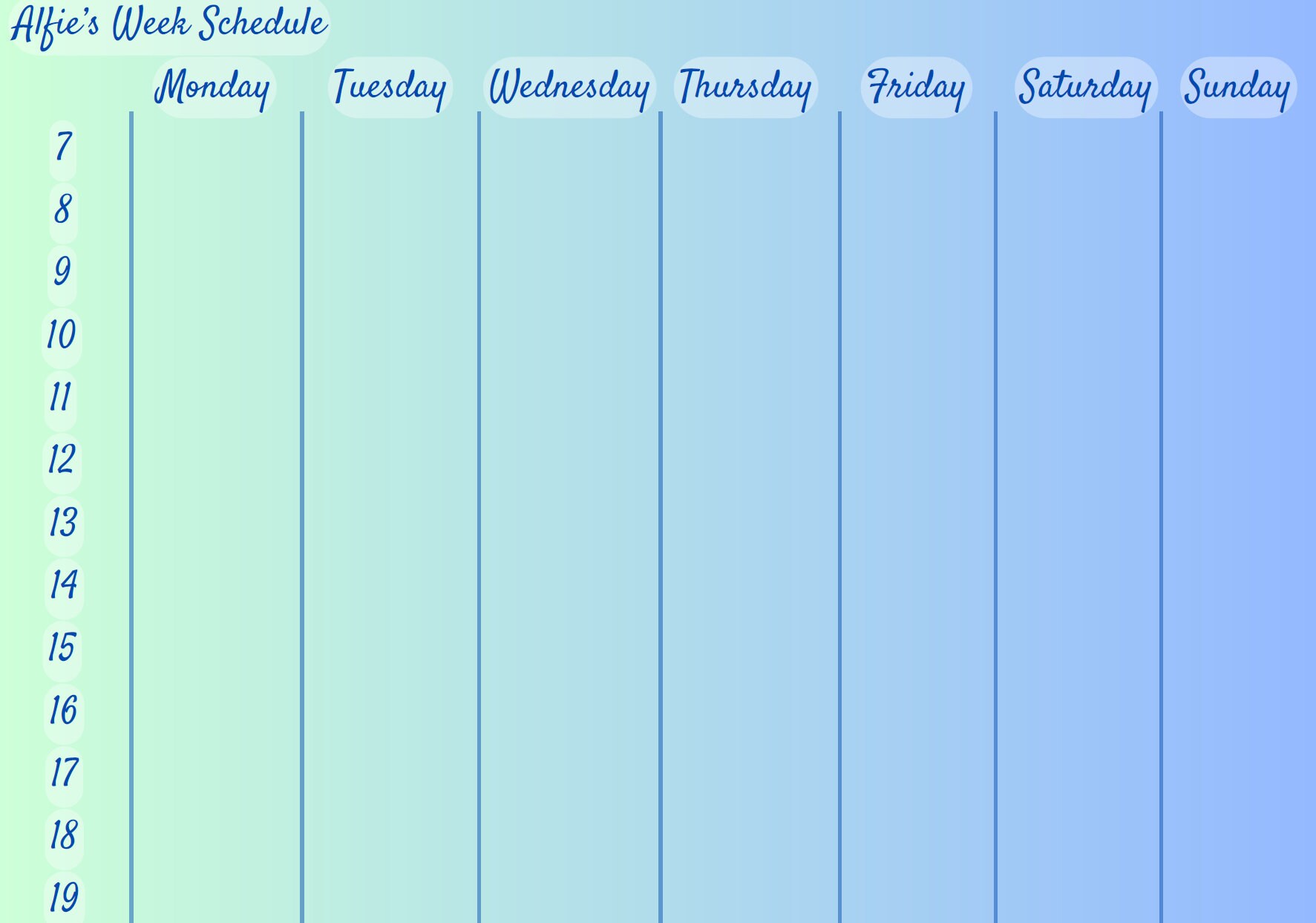 Personalised A3 Weekly Planner for Children digital Download - Etsy