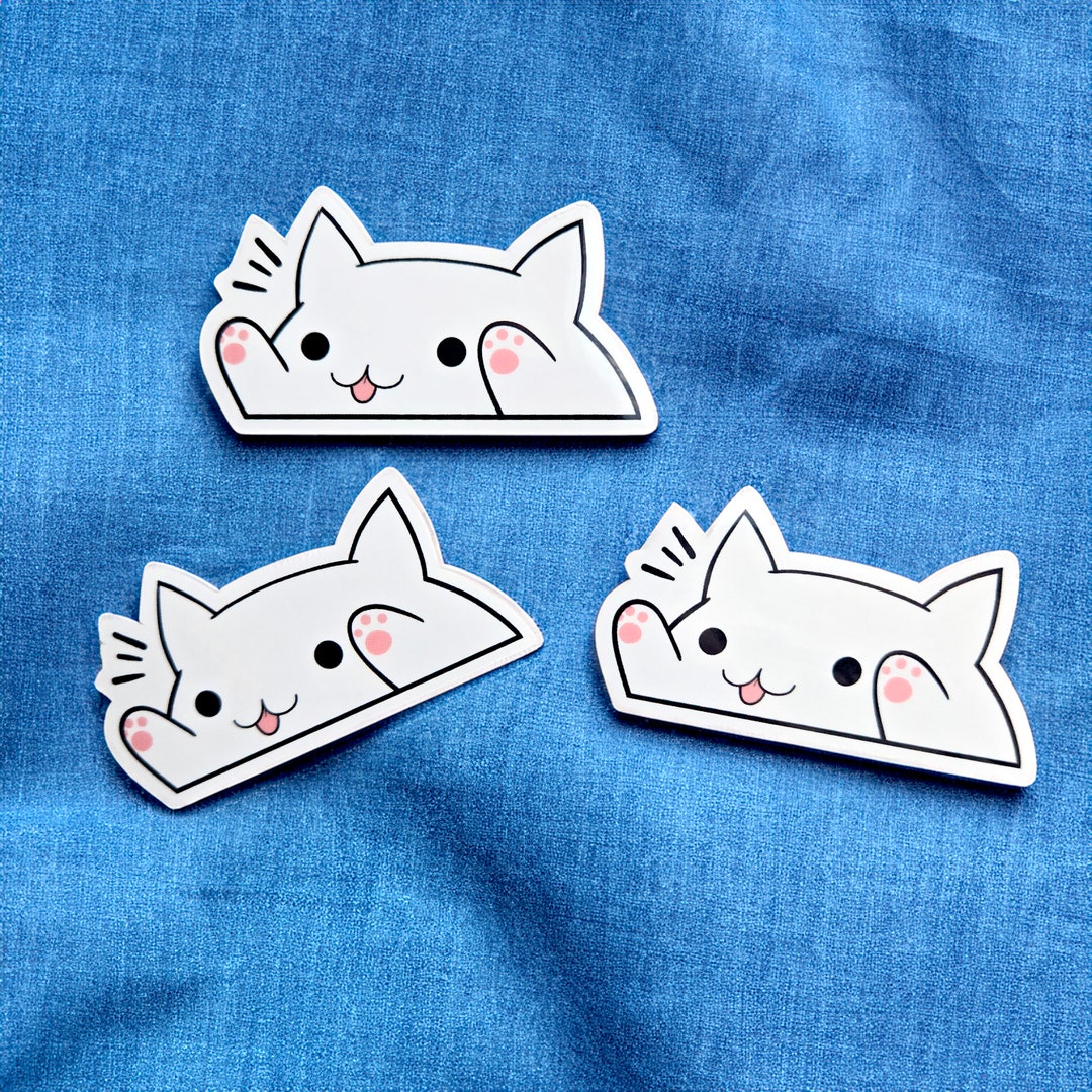 Cute Bongo Cat Vinyl Sticker | Funny Meme Stickers for Gifts, Laptops ...