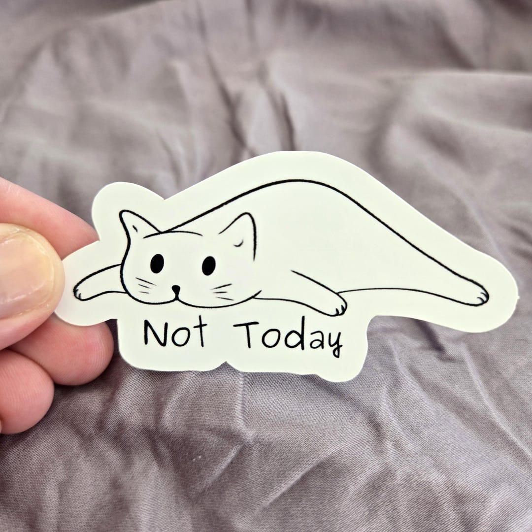 Not Today Cat Reading | Funny Meme Stickers for Laptops, Notebooks and ...