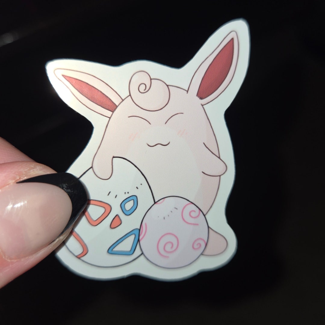 Pokémon Wigglytuff Sticker With Her Togepi and Igglybuff Eggs Stickers ...